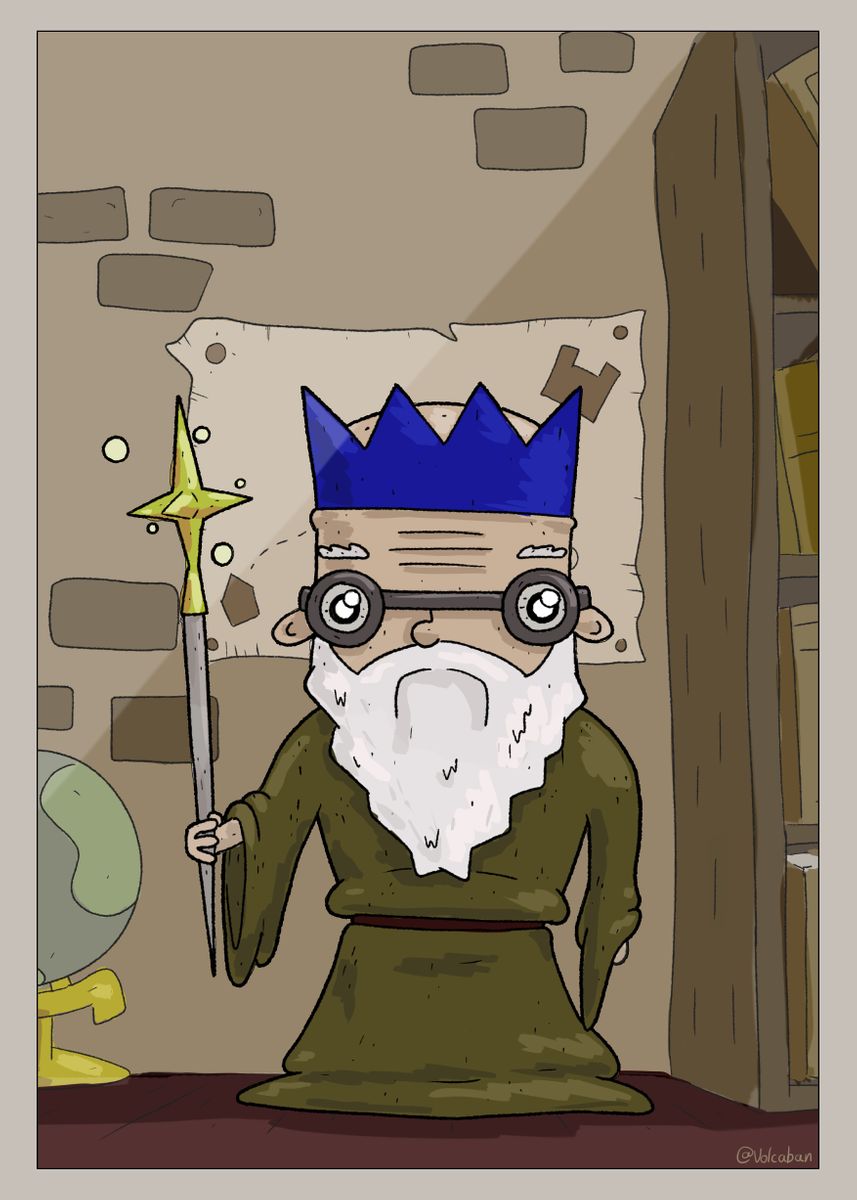 'Wise Old Man' Poster, picture, metal print, paint by Volcaban | Displate