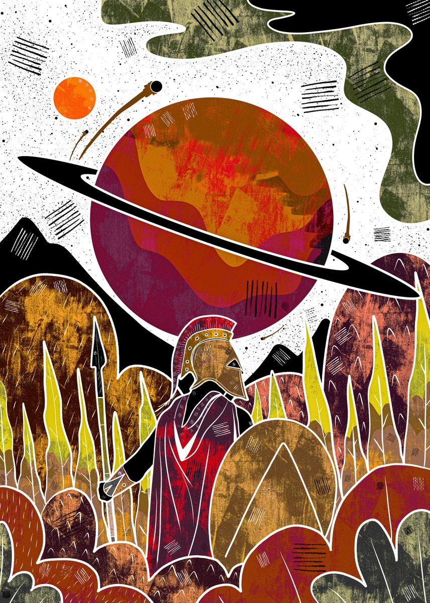 'Ancient Greek space ' Poster, picture, metal print, paint by Steve ...