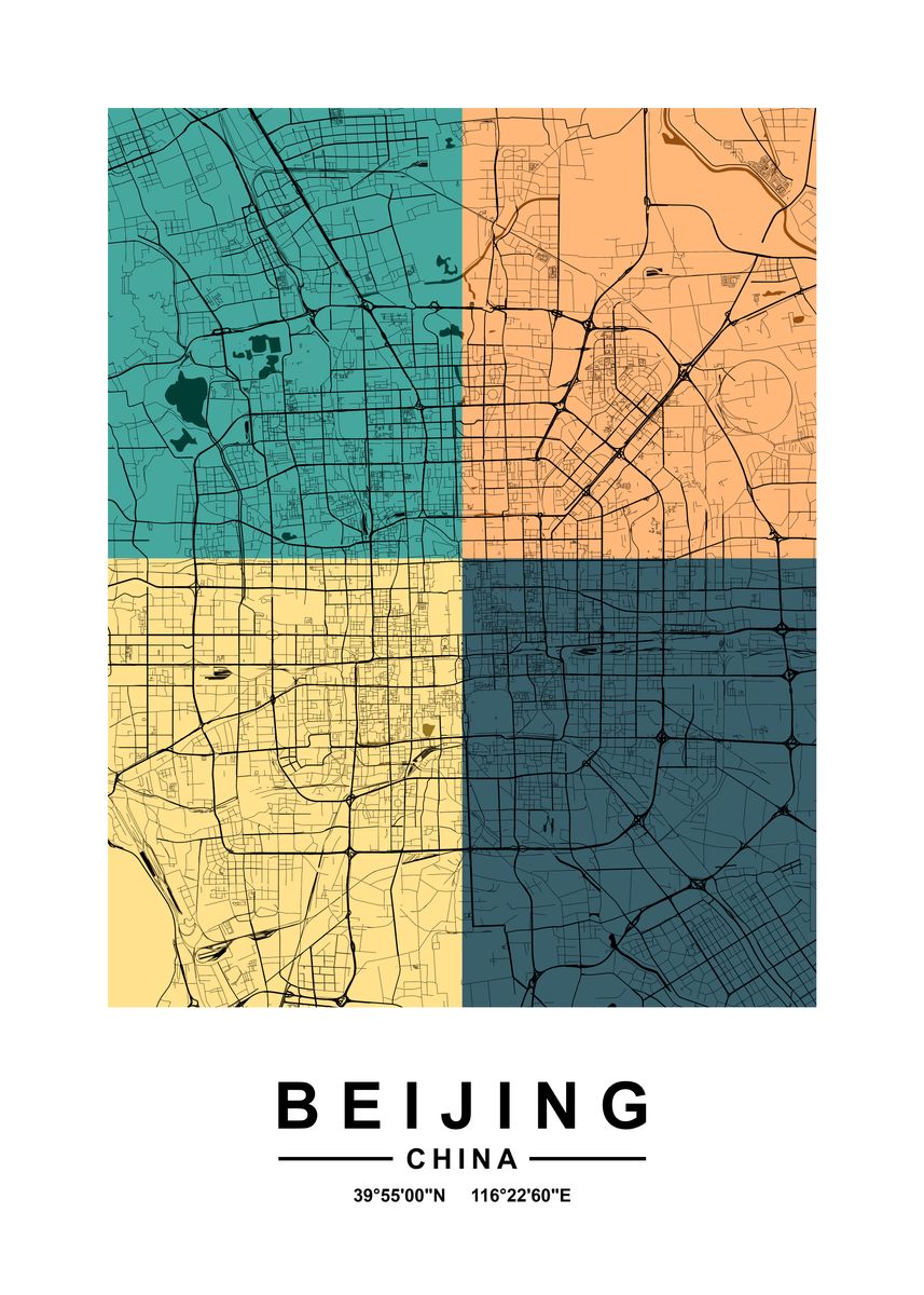 'Beijing Color Streets' Poster by Dany | Displate