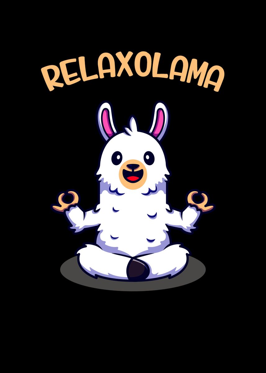 'Relaxo Llama Funny Yoga' Poster by Foxxy Merch | Displate