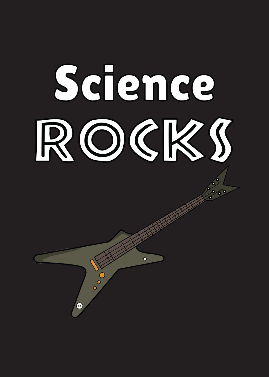 'Science Rocks Guitar Metal' Poster, picture, metal print, paint by ...