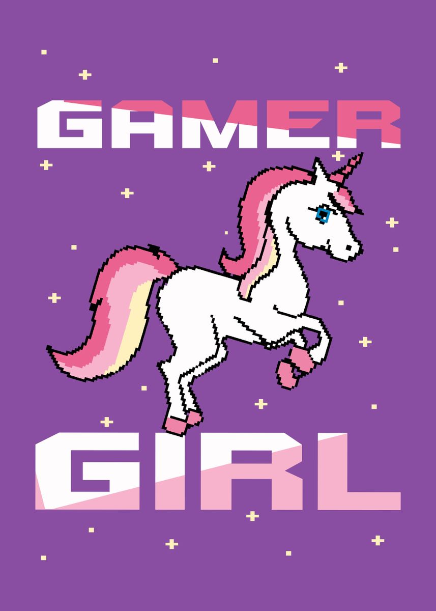 'Gamer Girl EGirl Gaming' Poster, picture, metal print, paint by ...