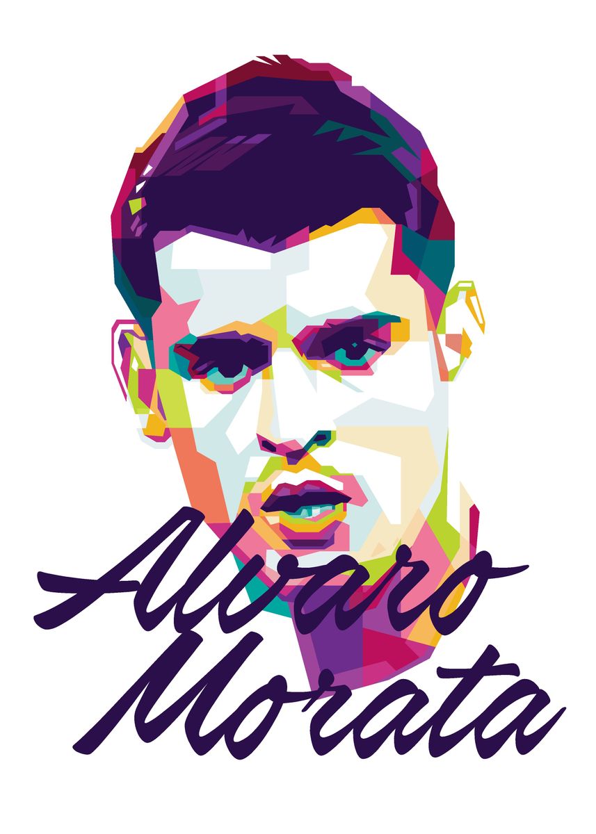 'Alvaro Morata' Poster, picture, metal print, paint by Muhammad Renaldy ...