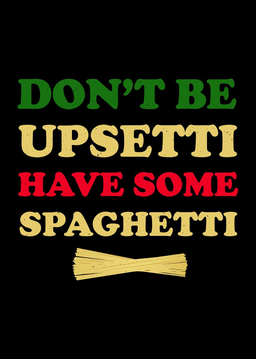 'Funny Spaghetti Pasta' Poster, picture, metal print, paint by Visualz ...