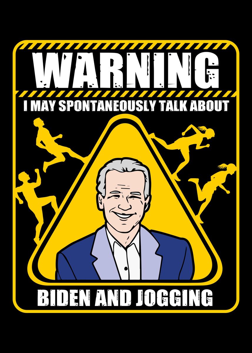 'Joe Biden jogging runner' Poster, picture, metal print, paint by ...