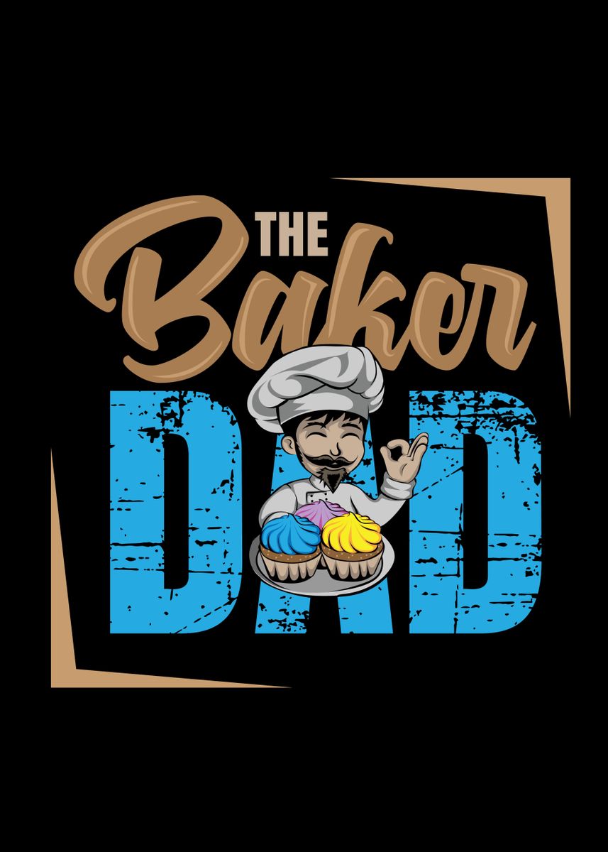 'Baker Design Baking Bread' Poster, picture, metal print, paint by ...