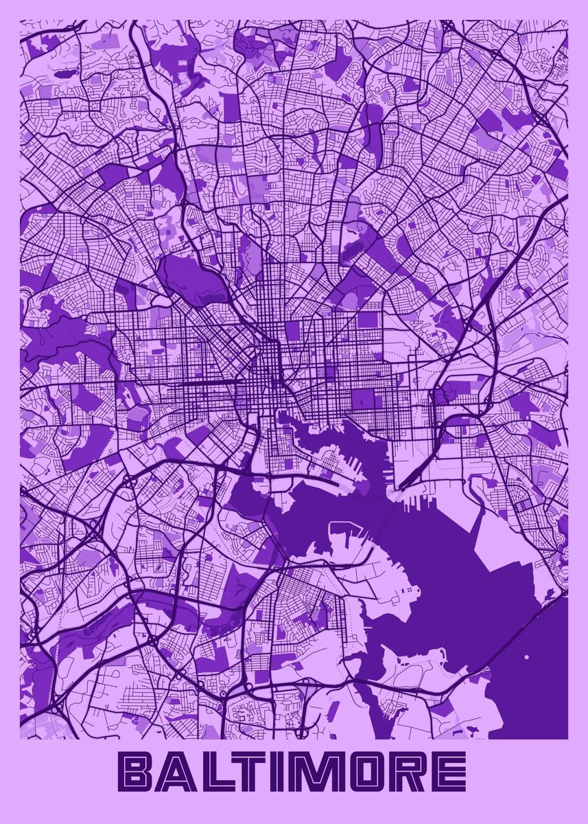 'Baltimore Lavender Map' Poster by Tien Stencil | Displate