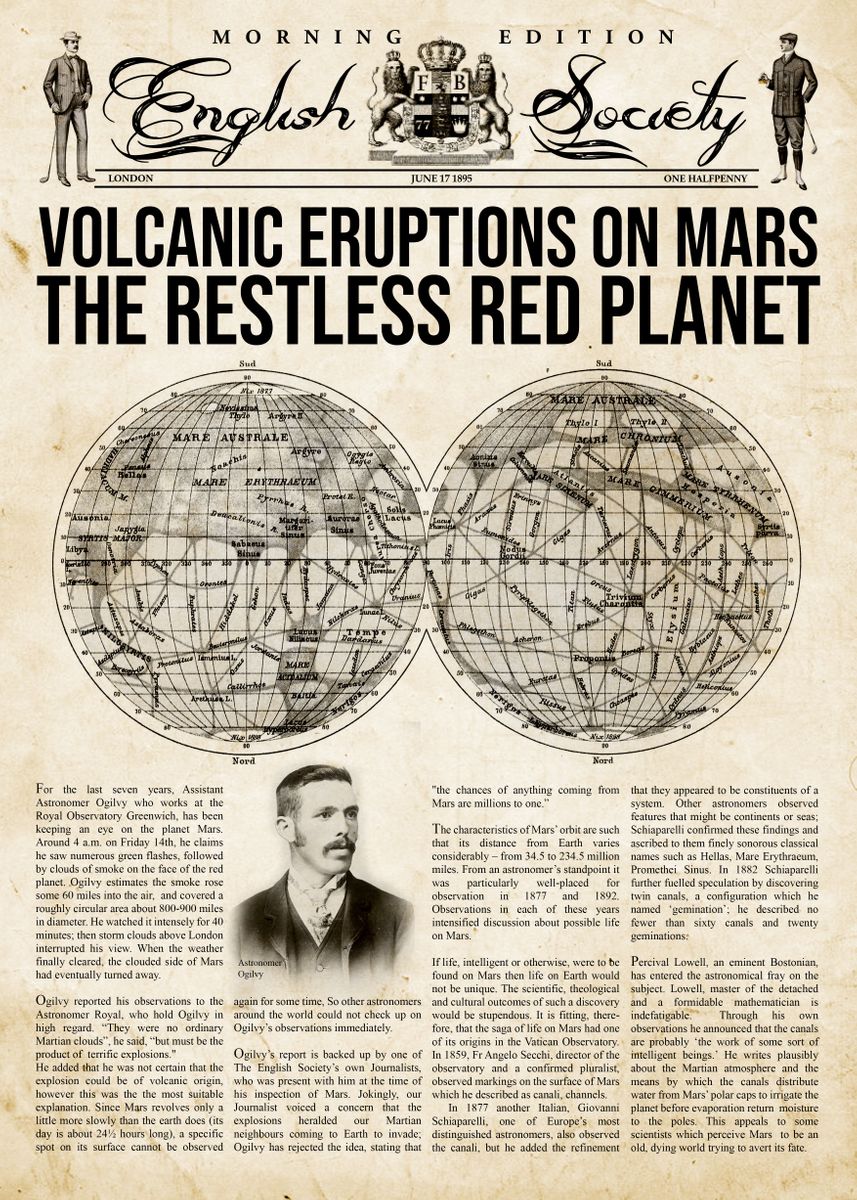 'The Restless Red Planet' Poster, picture, metal print, paint by Mr ...