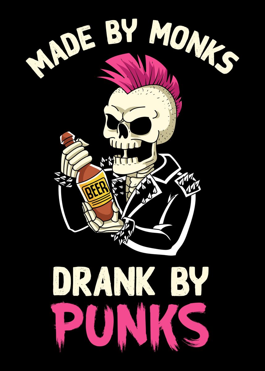 'Punk Beer Music Lover' Poster, picture, metal print, paint by ...