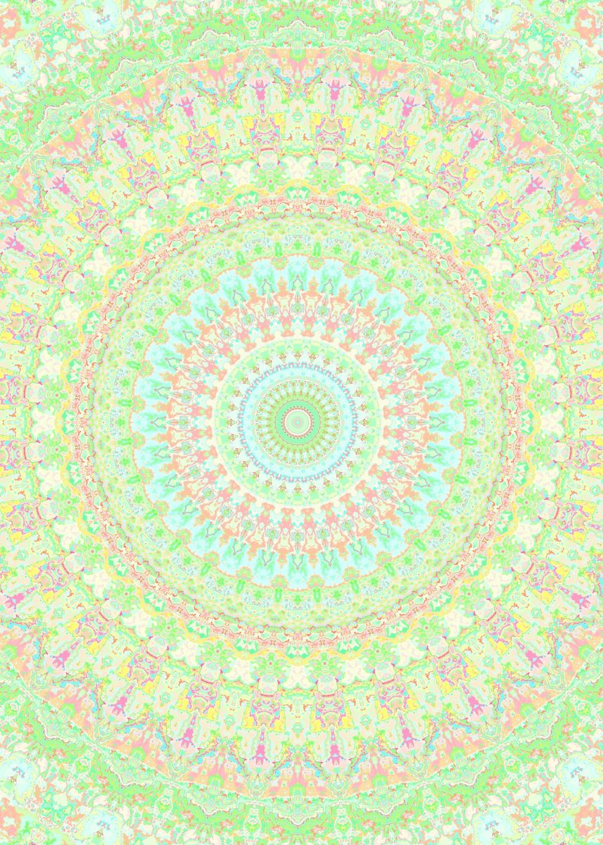 'Funky Psychedelic Mandala' Poster by Kaleiope Studio | Displate