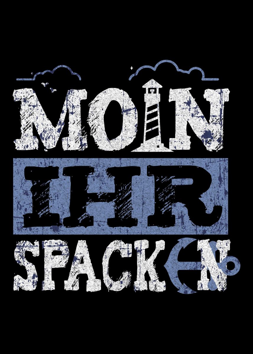 'Moin Geschenk' Poster, picture, metal print, paint by Stefanie ...