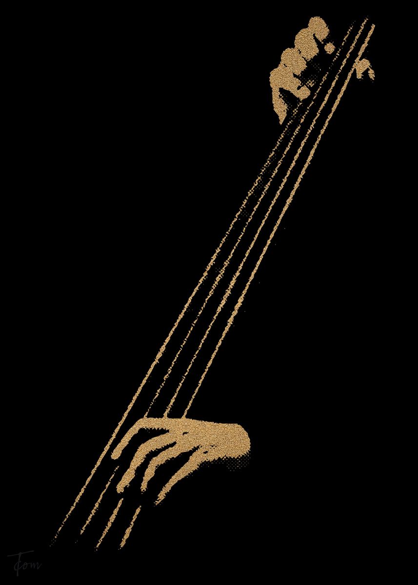 'Bass player' Poster, picture, metal print, paint by Petra Rommelfanger ...
