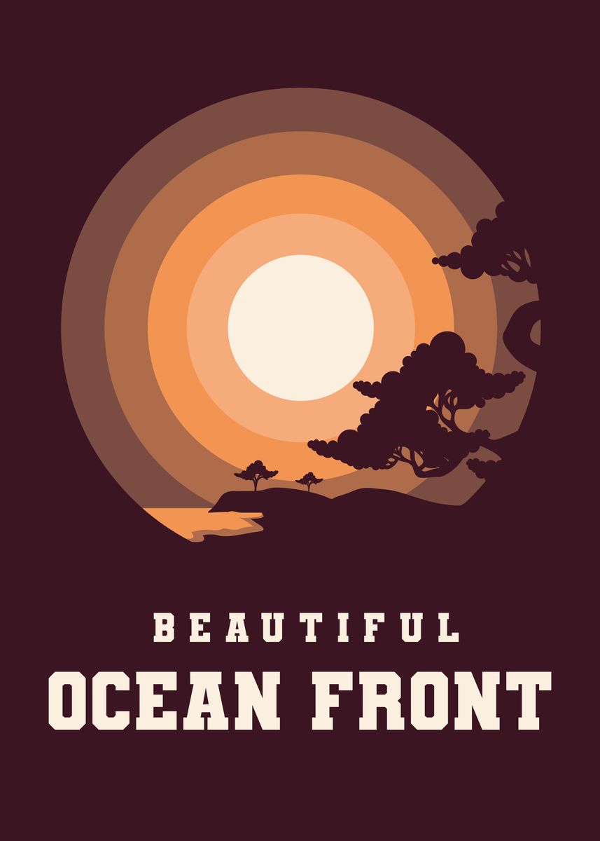'Beautiful Ocean Front' Poster by Viability Creative | Displate