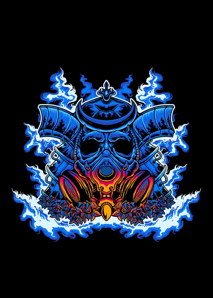 'Samurai Flower' Poster, picture, metal print, paint by richoirvansyah ...