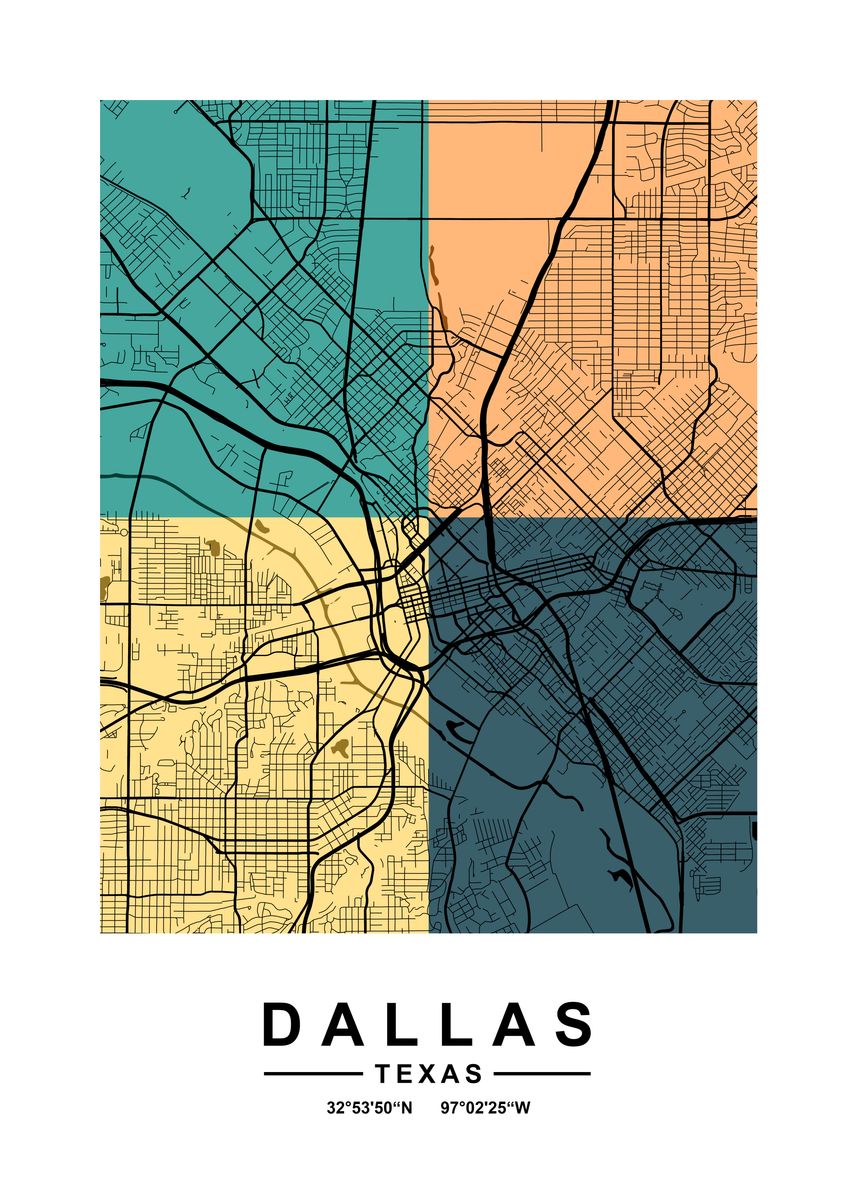 'Dallas Color Plan' Poster, picture, metal print, paint by Dany | Displate