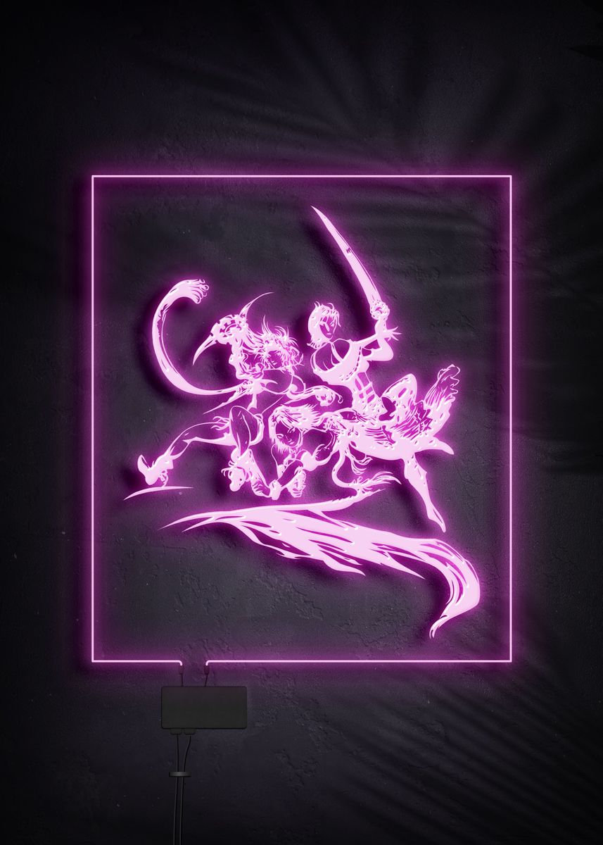 'Final Fantasy X 2 10 Neon' Poster, picture, metal print, paint by Ze ...