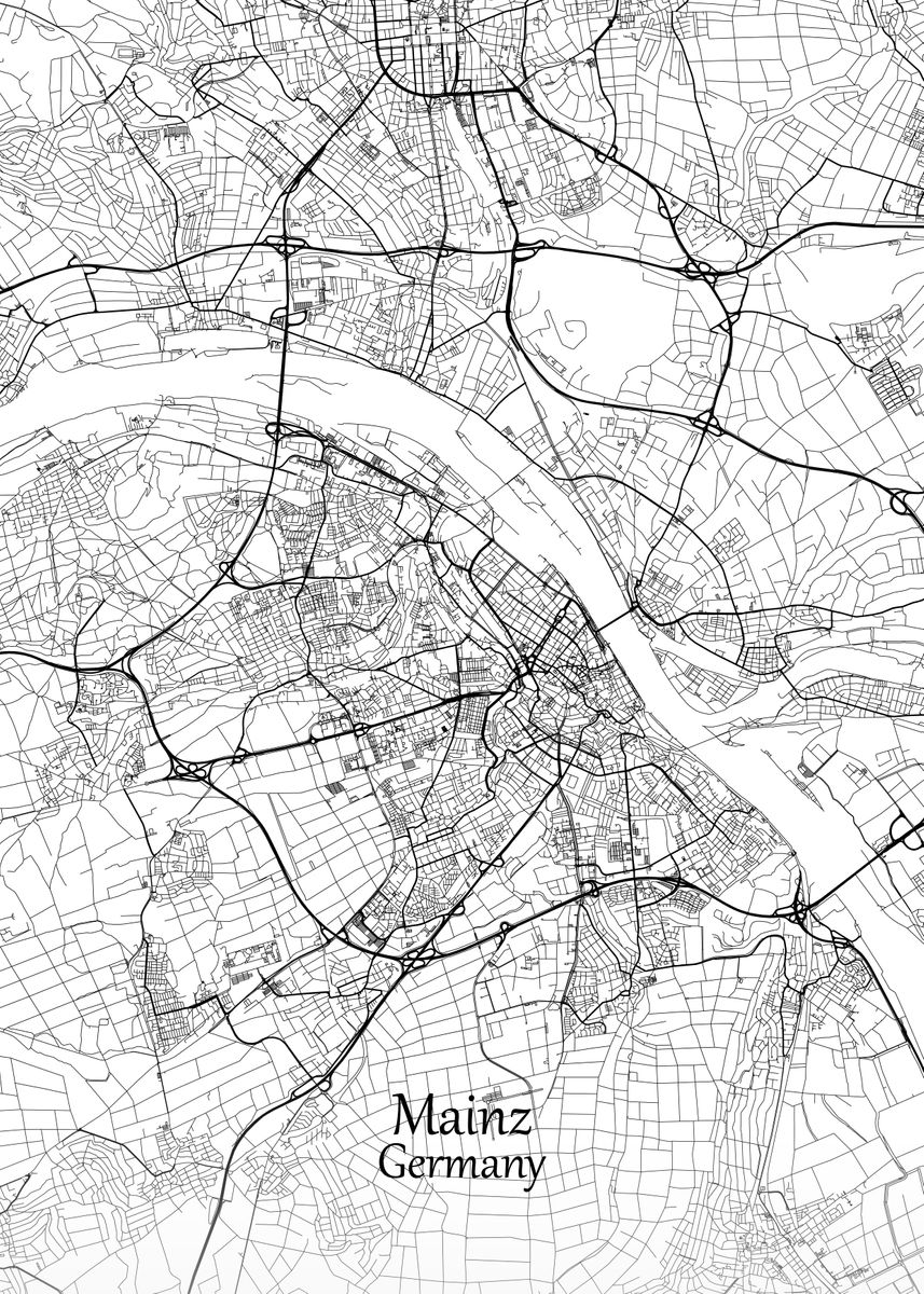 'Mainz City Map Germany' Poster by Gigi Bgm | Displate