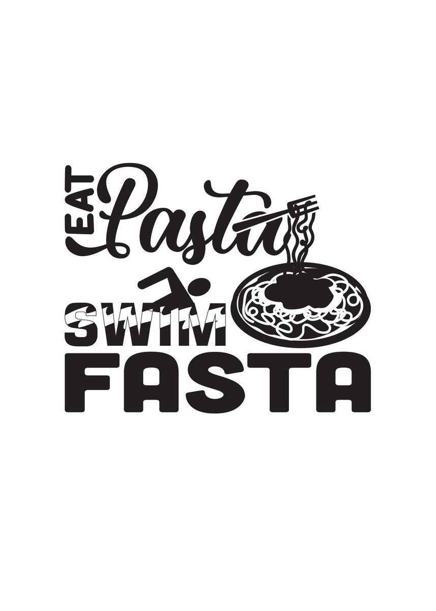 'Swim Pasta' Poster by Beone Digital | Displate