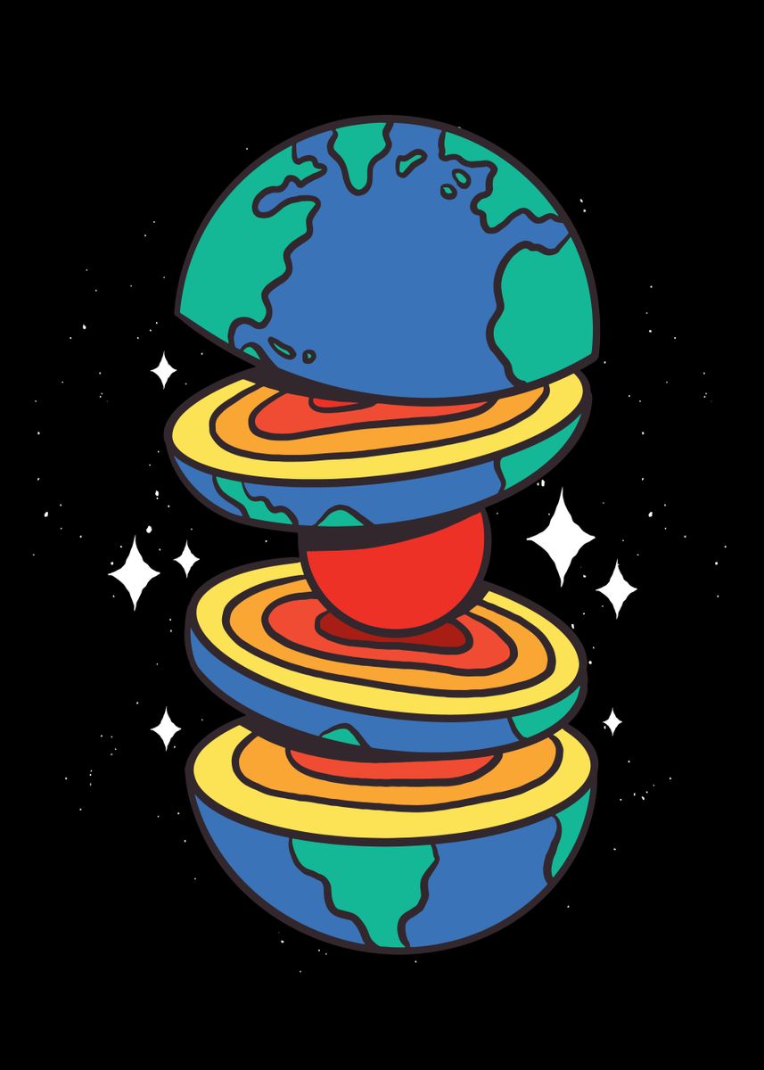 'CUT EARTH' Poster, picture, metal print, paint by StonerPlates | Displate