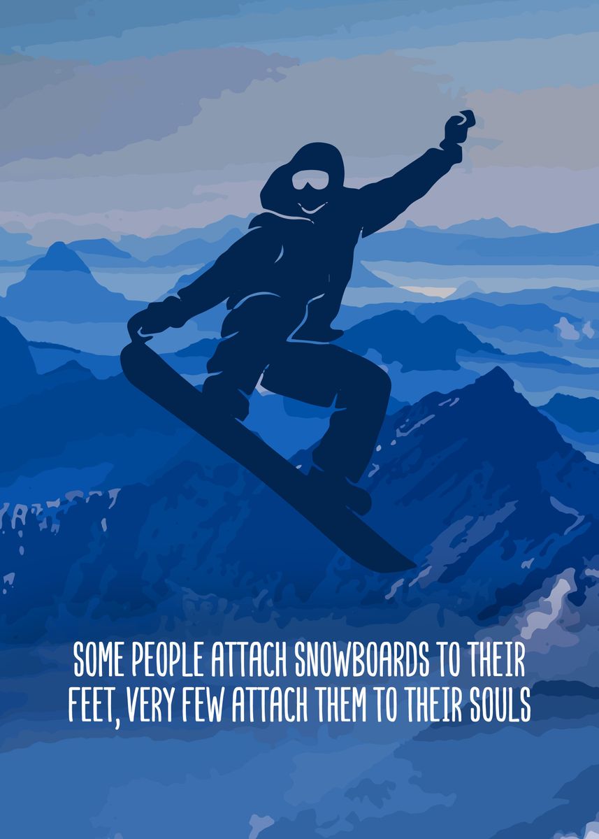 'Snowboard Cool Wall Decor' Poster, picture, metal print, paint by ...