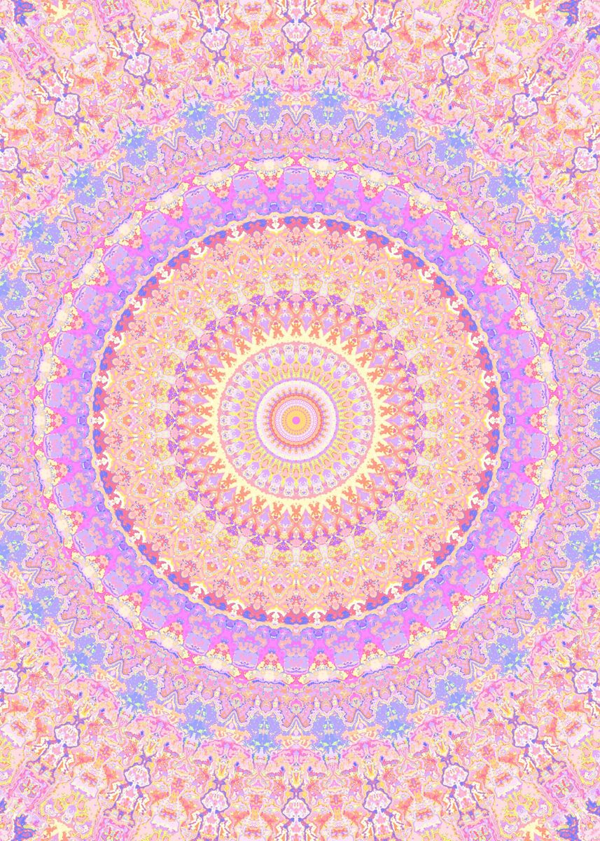 'Psychedelic Vivid Mandala' Poster by Kaleiope Studio | Displate