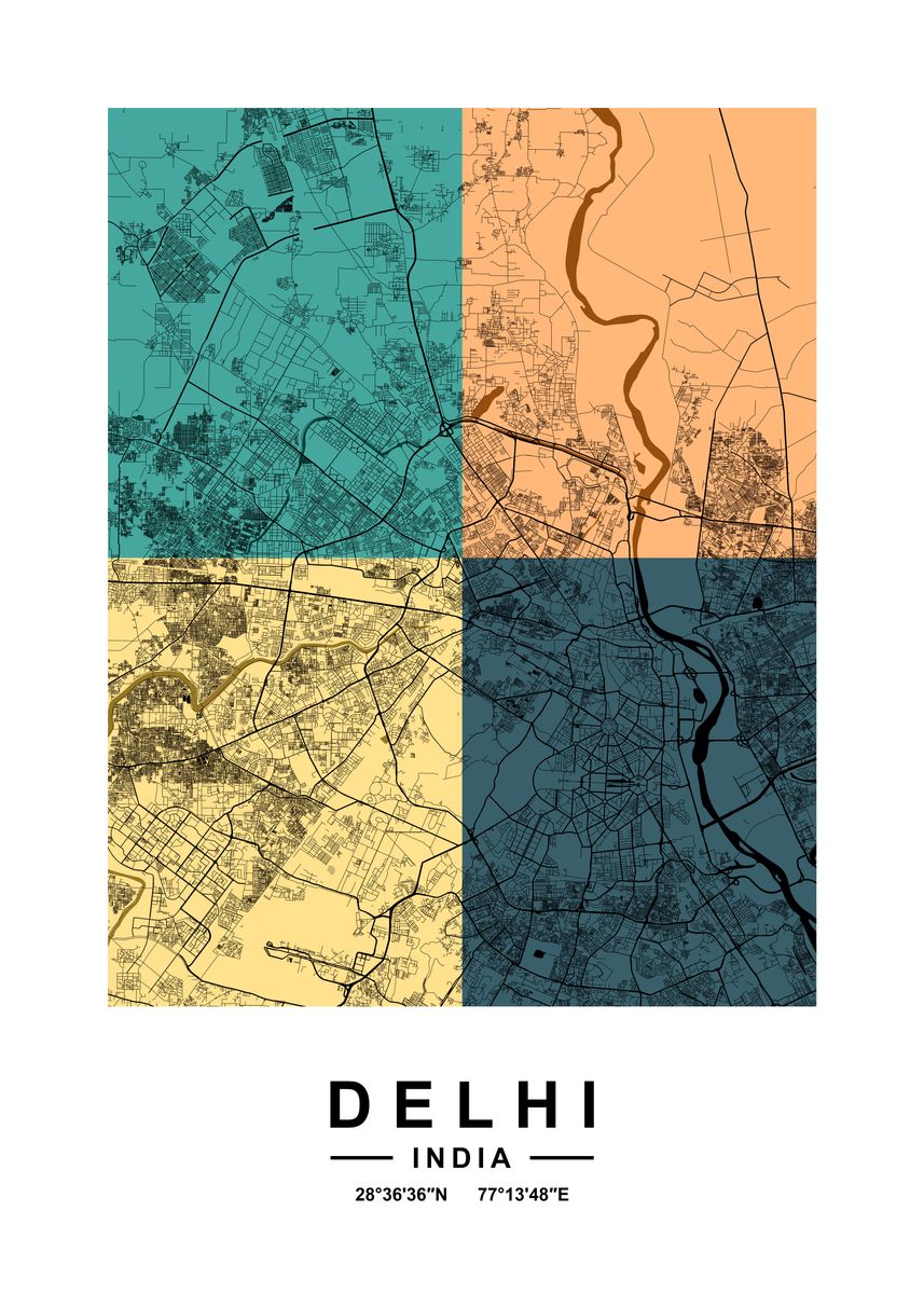 'Delhi Color Map' Poster by Dany | Displate