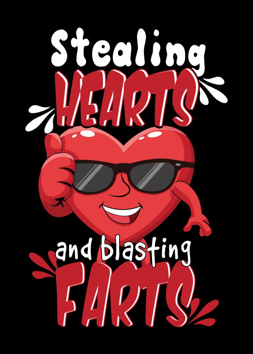 'Stealing Hearts' Poster, picture, metal print, paint by ShirTom | Displate