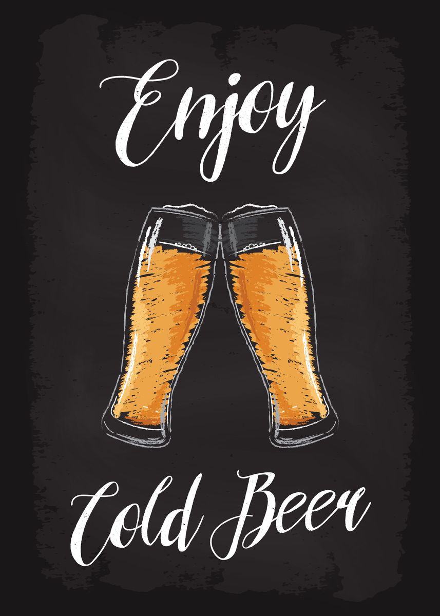 'Enjoy Cold Beer' Poster by dkDesign | Displate
