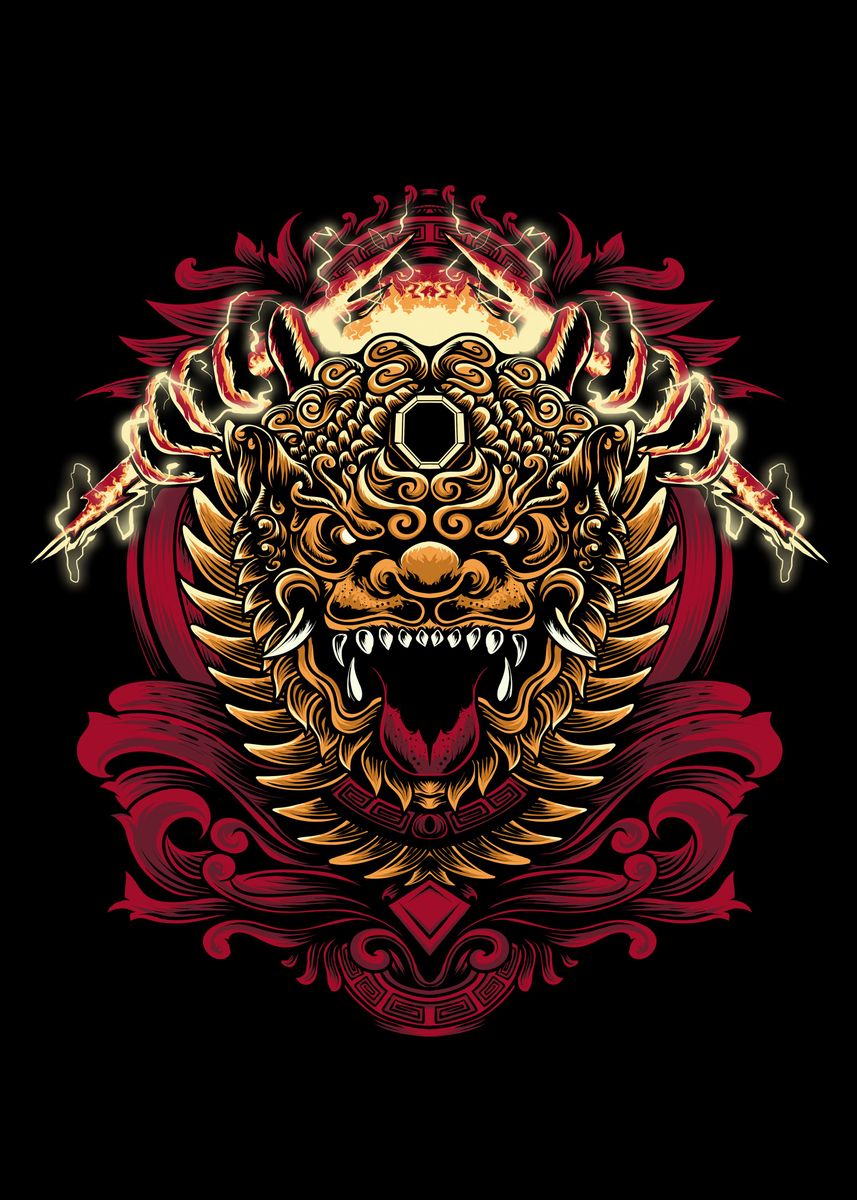 'Ornament Cat Stom' Poster by richoirvansyah artwork | Displate