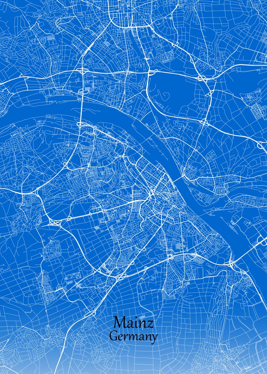 'Mainz City Map Germany' Poster by Gigi Bgm | Displate