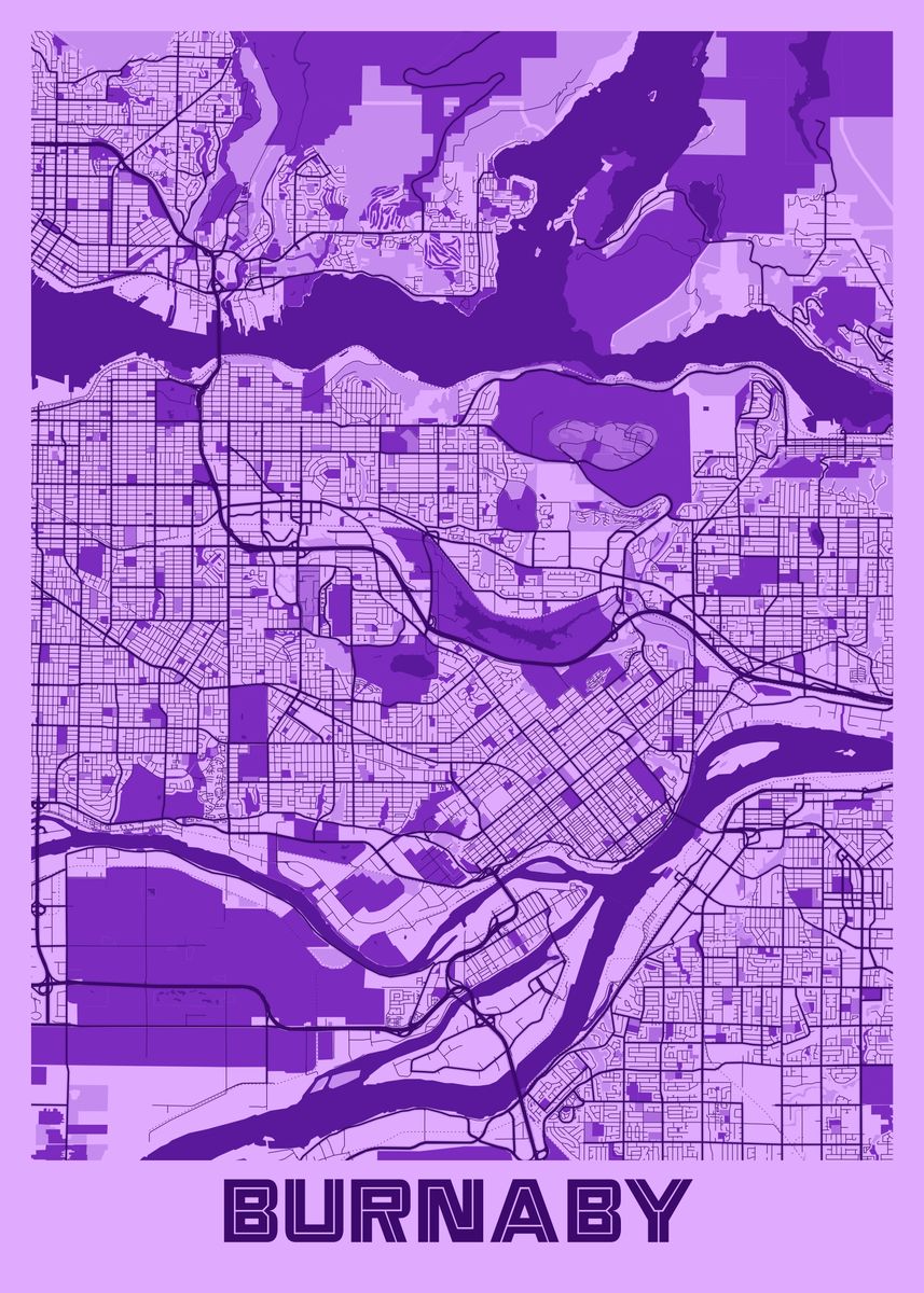 'Burnaby Lavender Map' Poster, picture, metal print, paint by Tien ...