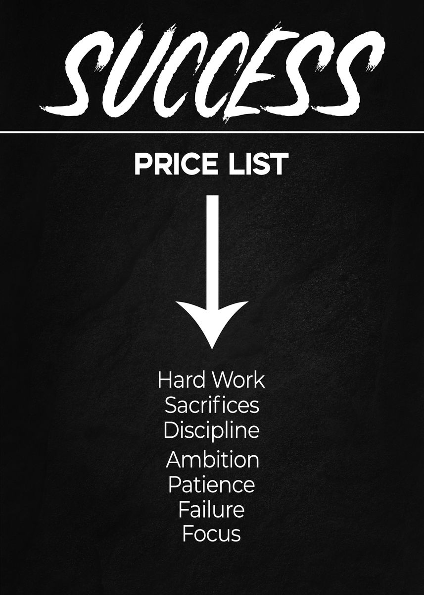 'Success Price List' Poster, picture, metal print, paint by Conceptual ...