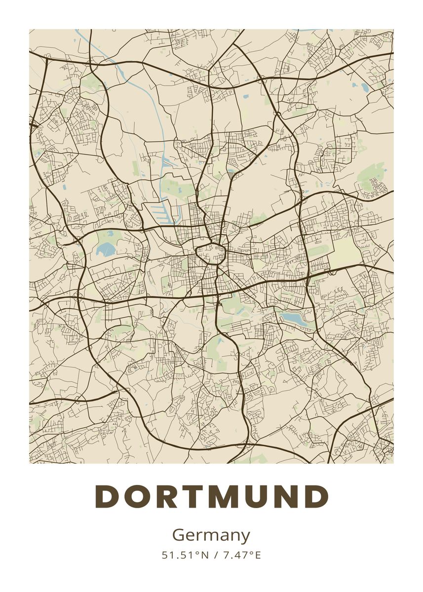 'Dortmund City Map' Poster by Tarendra Studio | Displate