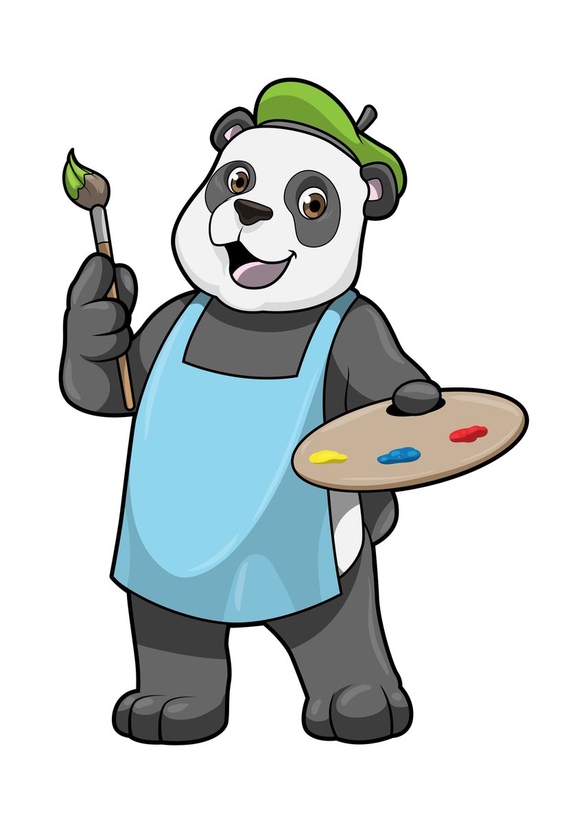 'Panda Painter Brush ' Poster by Markus Schnabel | Displate