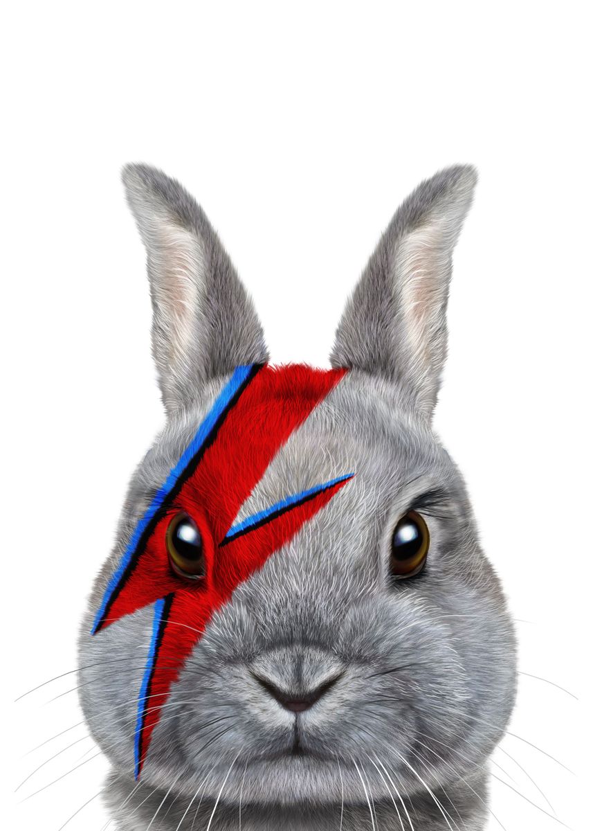 'Rabbit in Lightning Paint' Poster by Fox Republic | Displate
