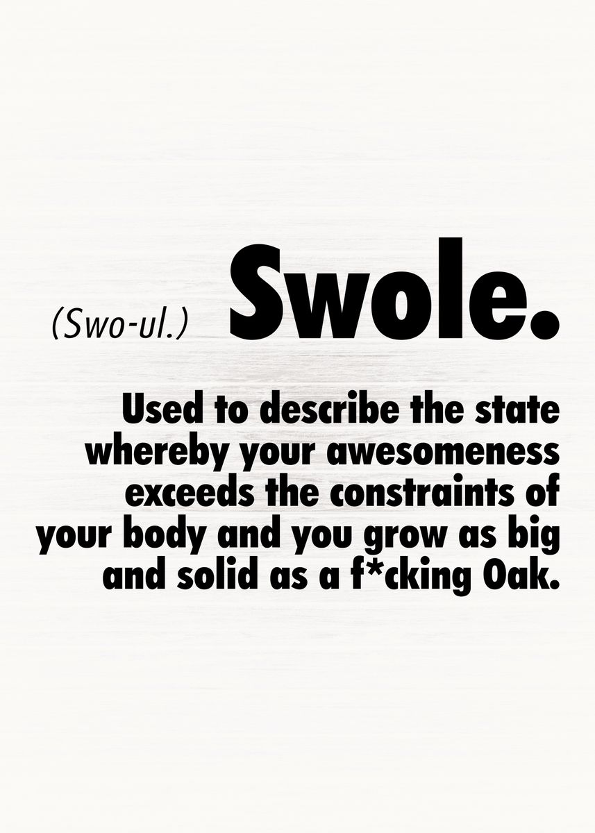 'Swole Definition' Poster, picture, metal print, paint by CHAN | Displate