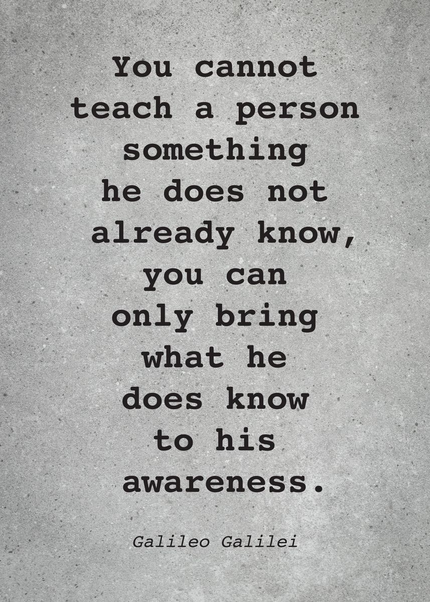 'Galileo Galilei Quote L029' Poster by Go Fonix | Displate