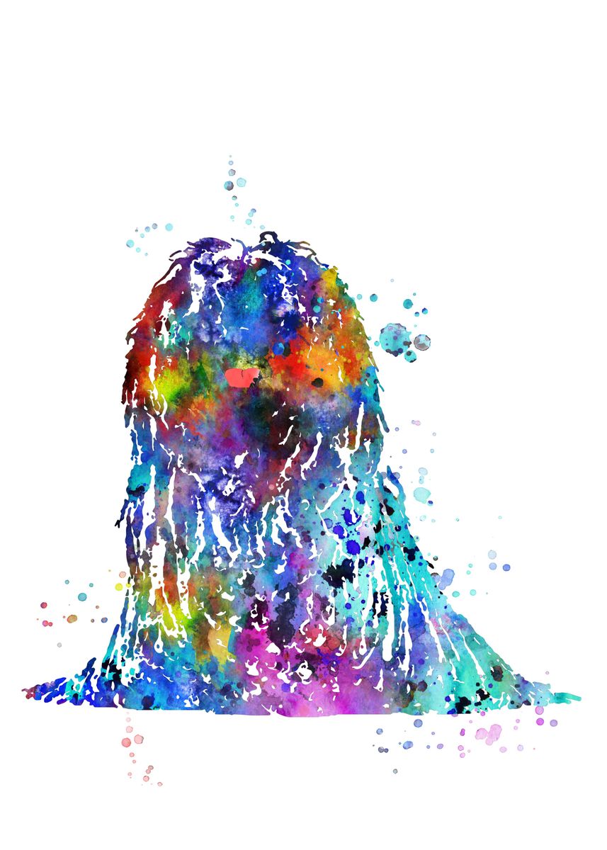 'Hungarian Puli ' Poster by RosaliasArt | Displate