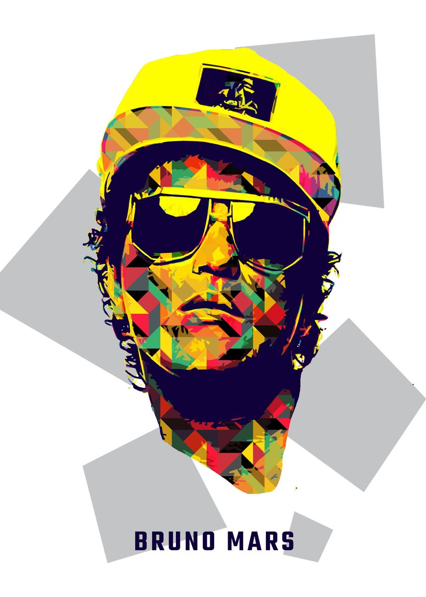 'Bruno Mars' Poster, picture, metal print, paint by Yanz Studio | Displate