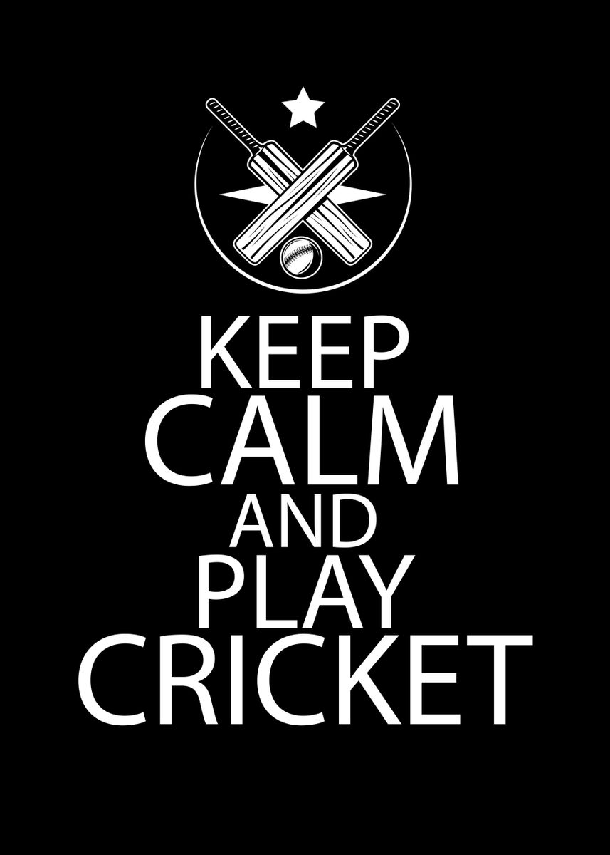 'Keep Calm And Play Cricket' Poster, picture, metal print, paint by ZS ...