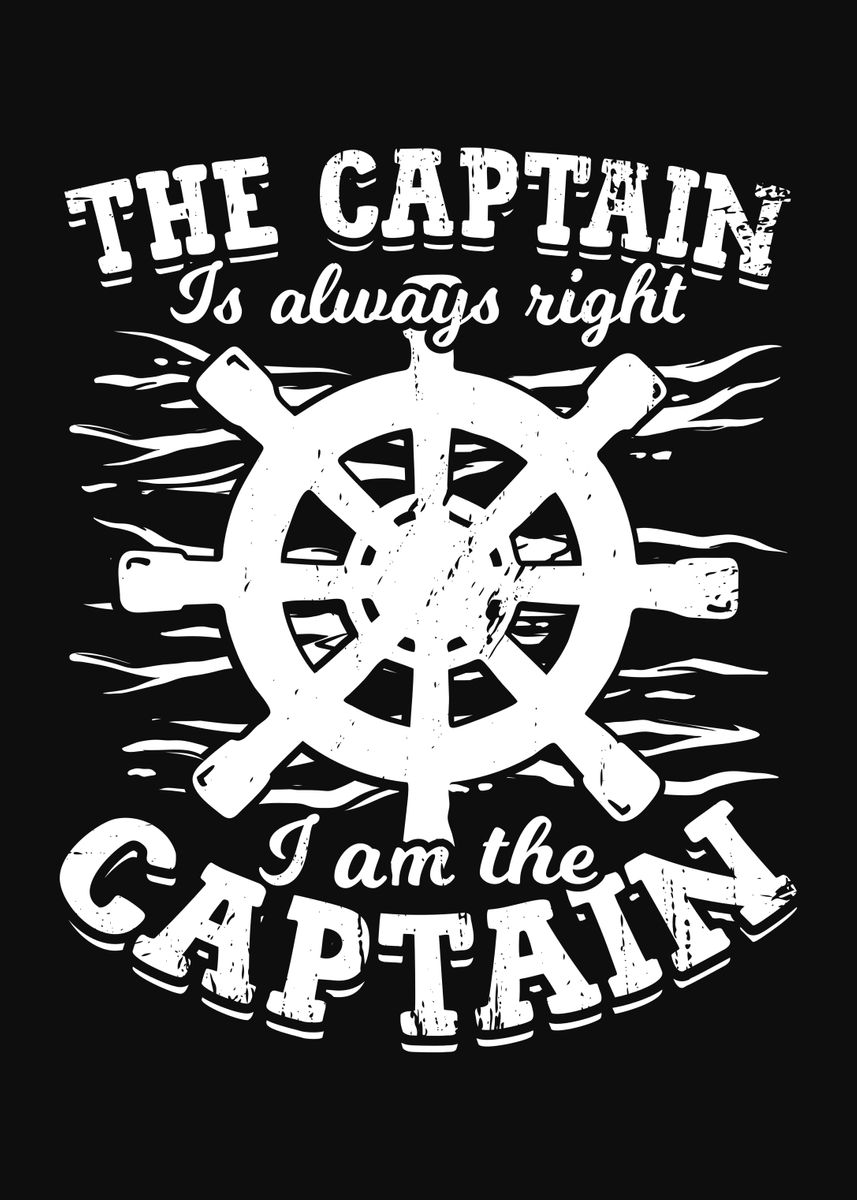 'Funny Boat Captain Design' Poster, picture, metal print, paint by ...