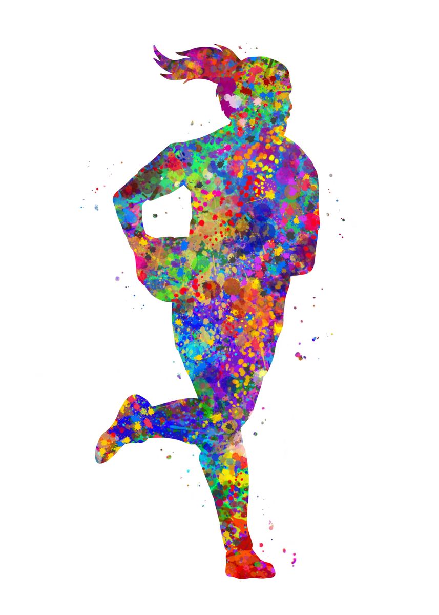 'Rugby player girl' Poster, picture, metal print, paint by Yahya Art ...