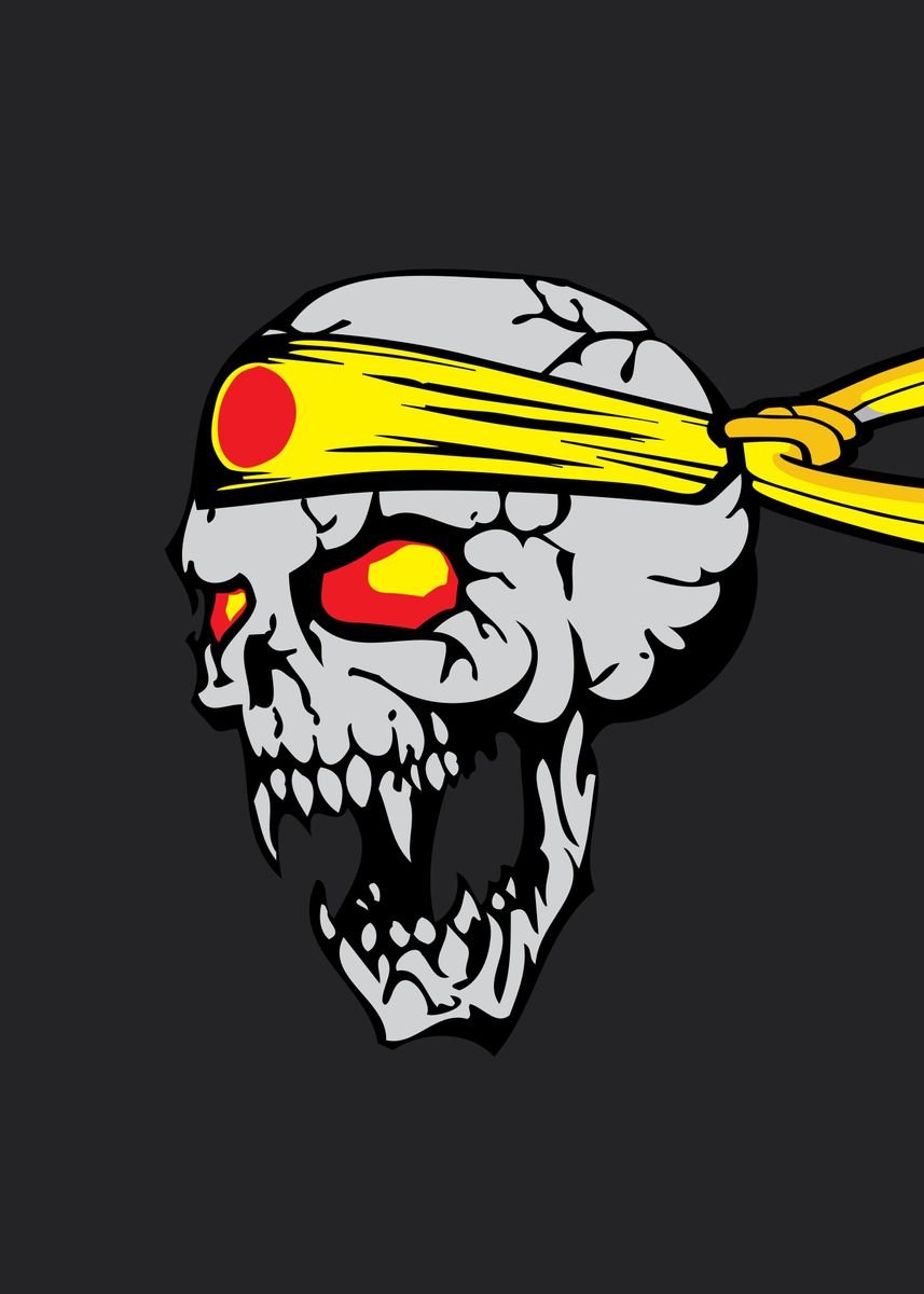 'Kung Fu Skull' Poster, picture, metal print, paint by Design Droplet ...