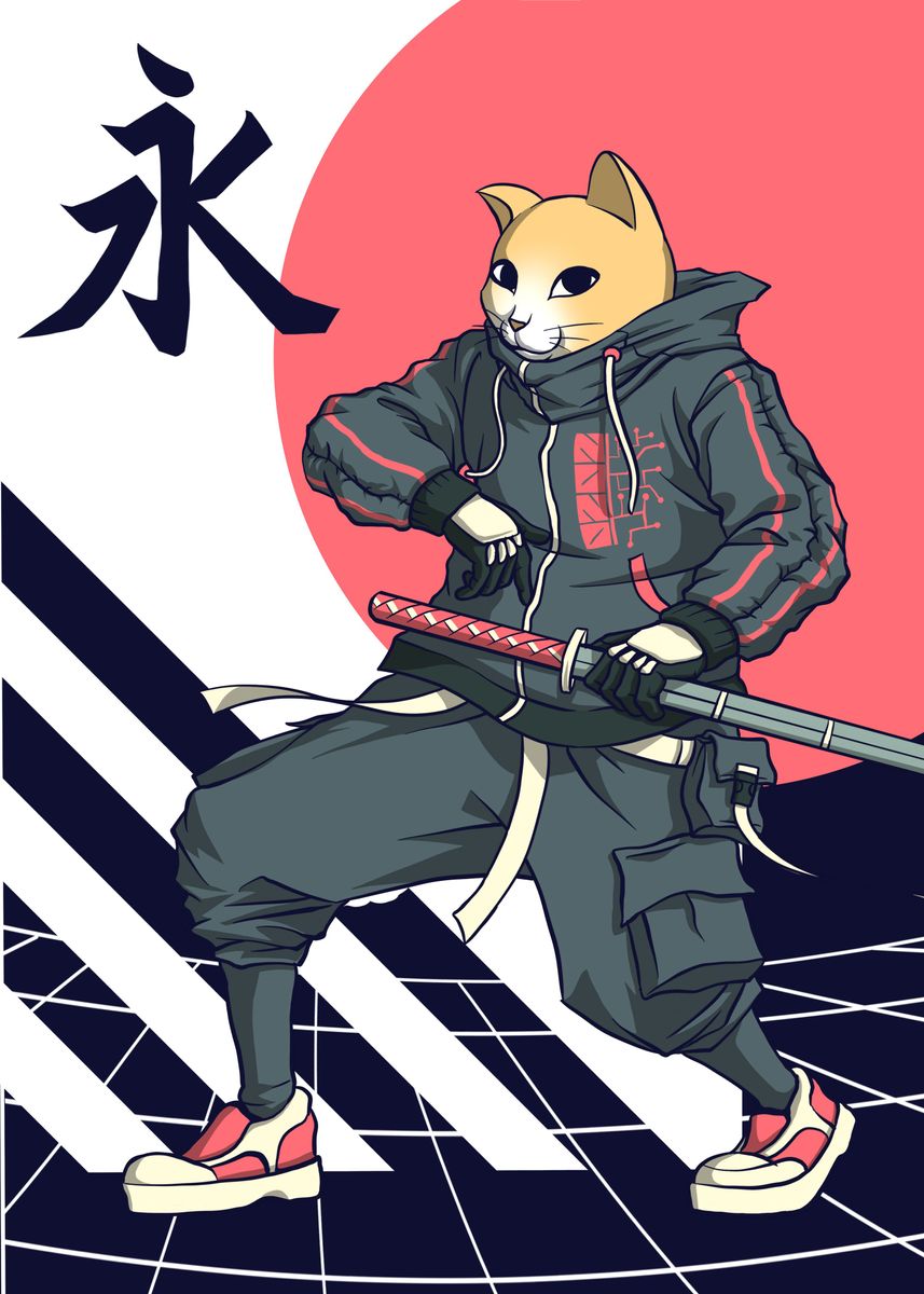 'The Eternal Cyber Cat' Poster by taofik merchsigns | Displate