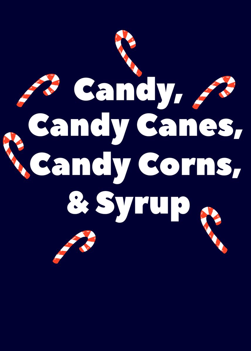 'Funny Candy Canes Corns' Poster, picture, metal print, paint by ...