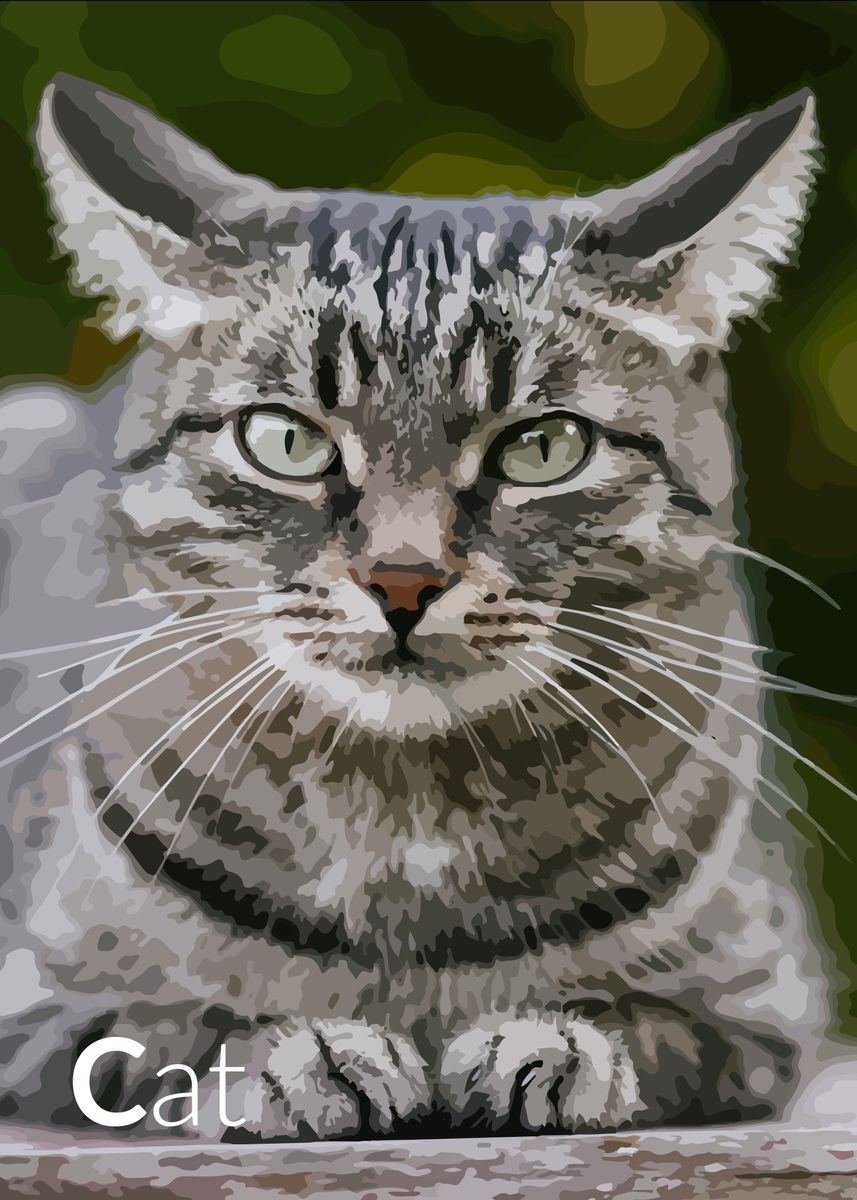 'cat focus' Poster by Cipto Andrianto | Displate