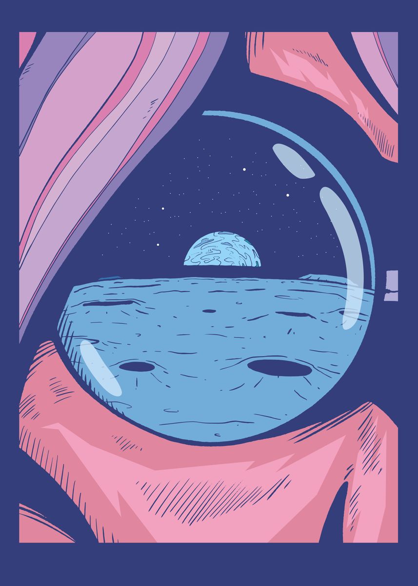 'Landscape Moon Displate De' Poster, picture, metal print, paint by ...