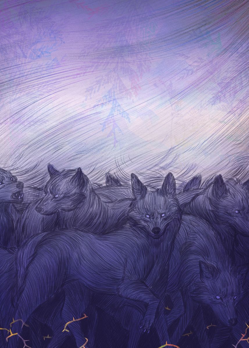 'The wolf pack' Poster, picture, metal print, paint by Bruno Kerling ...