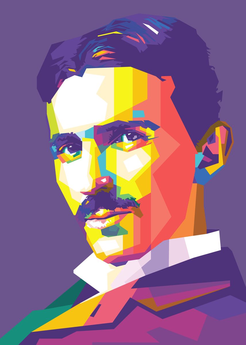 'Nikola Tesla' Poster, picture, metal print, paint by Sherlock Wijaya ...