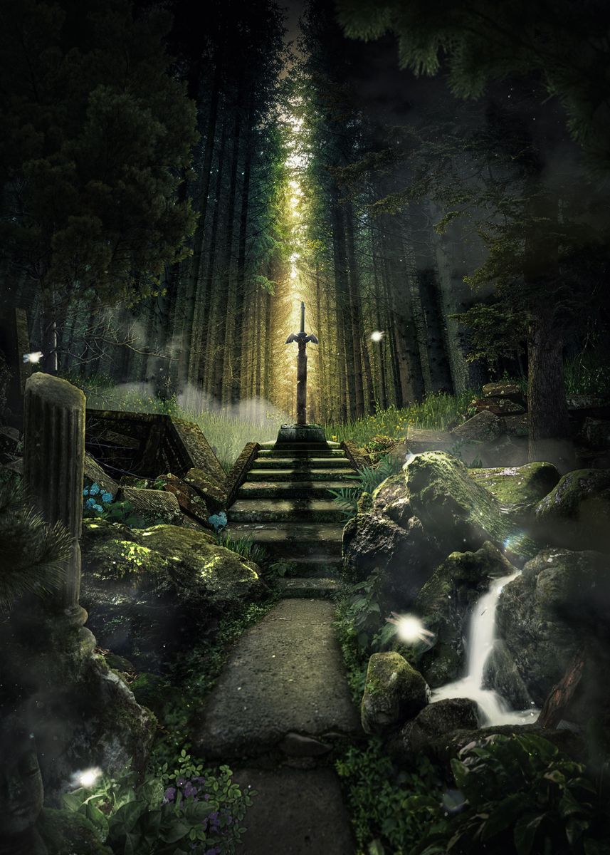 'The Legendary Sword' Poster, picture, metal print, paint by Barrett ...